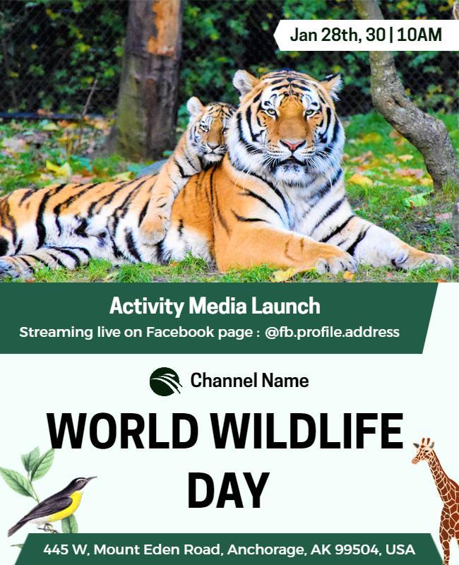 Vibrant Wildlife Conservation Event Announcement Poster Template