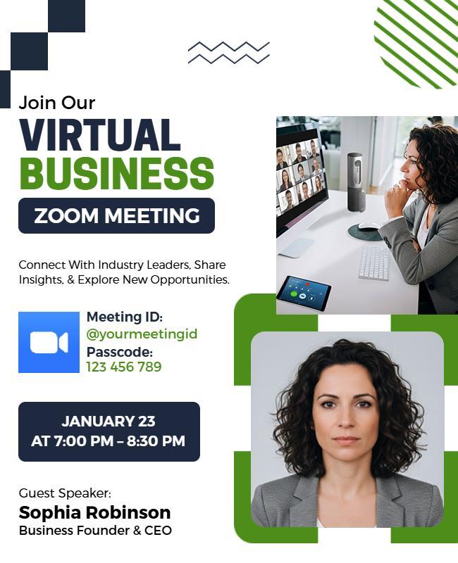 Virtual Business Networking Zoom Meeting Flyer Template