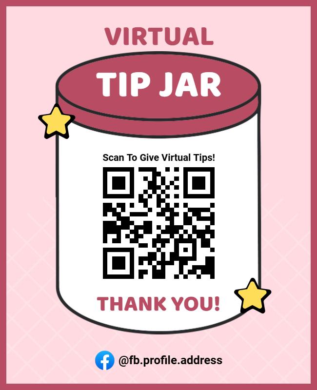 Virtual Tip Jar QR Code Poster Template