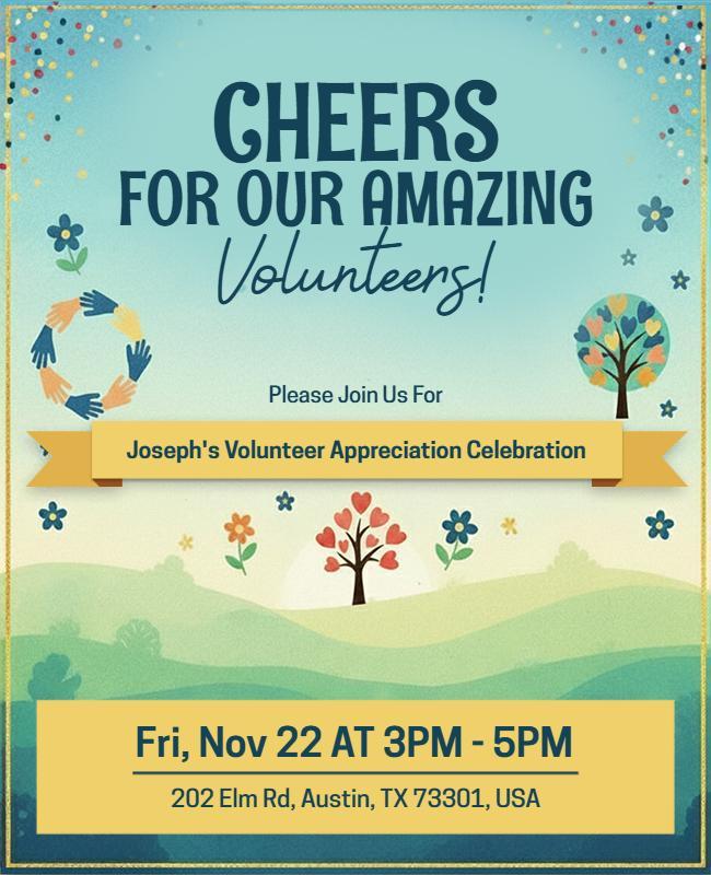 Volunteer Appreciation Celebration Event Flyer Template