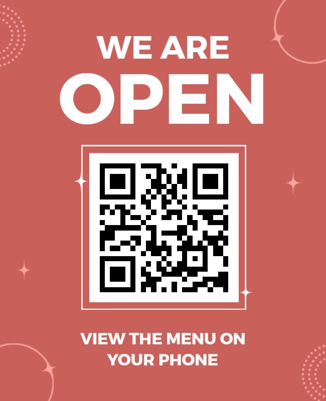 Warm Coral Digital Menu Availability Announcement Poster Template