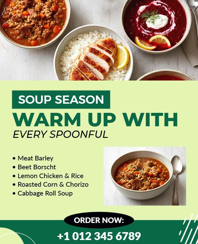 Warm up with Delicious Soups Flyer Template
