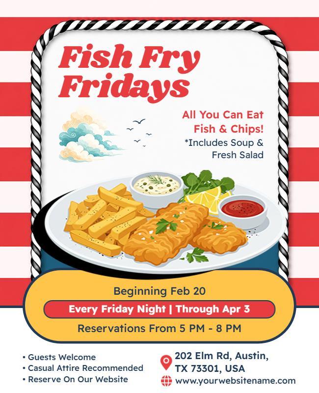 Weekly Fish Fry Fridays Feast Poster Template