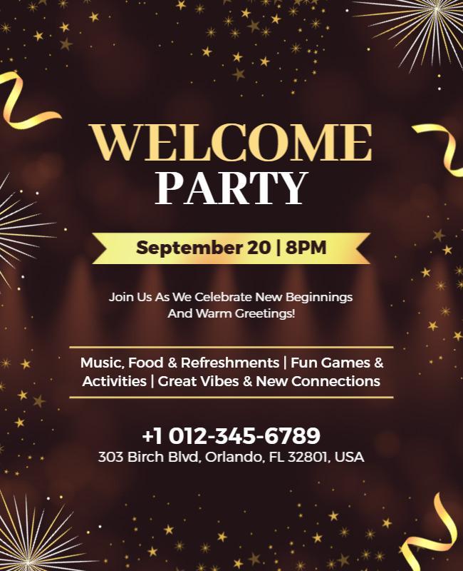 Welcome Celebration Party Invitation Flyer Template