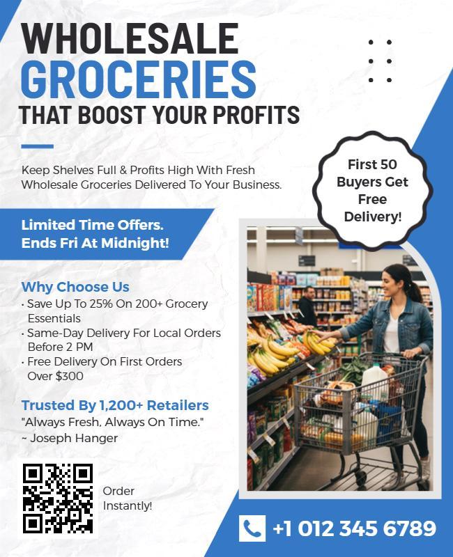 Wholesale Grocery Promotional Offer Flyer Template