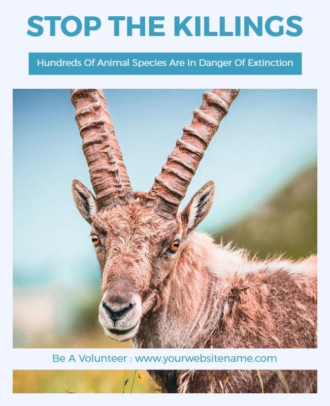 Wildlife Conservation Call to Action Awareness Poster Template