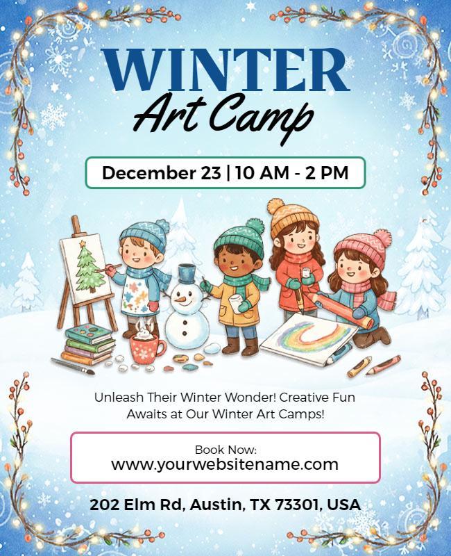 Winter Art Camp Event Flyer Template