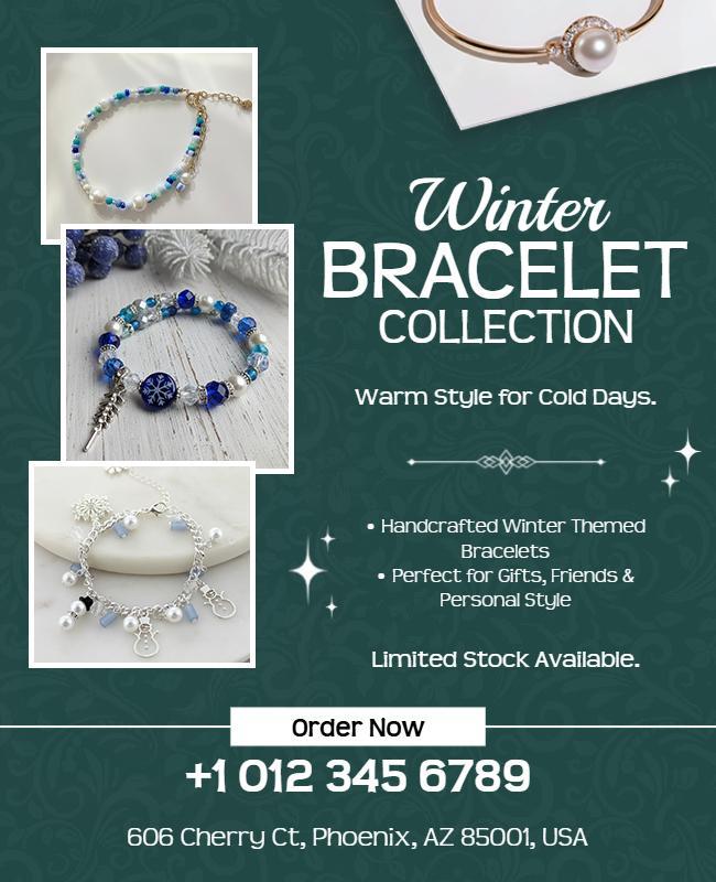 Winter Bracelet Collection Promotional Flyer Template
