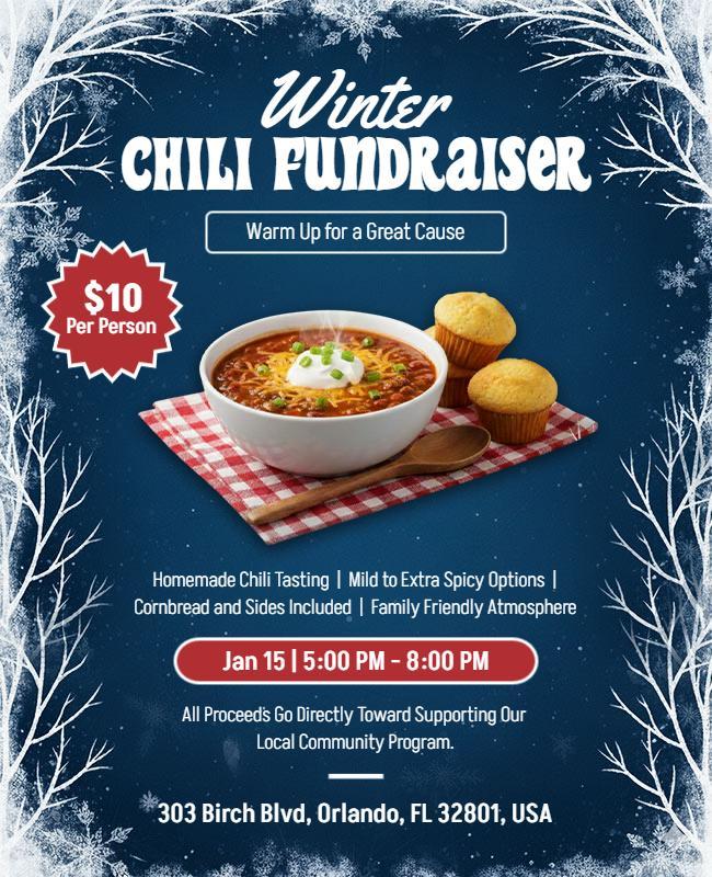 Winter Chili Fundraiser Event Flyer Template