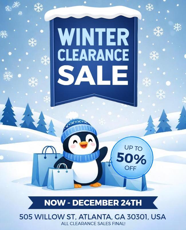 Winter Clearance Sale Discount Flyer Template
