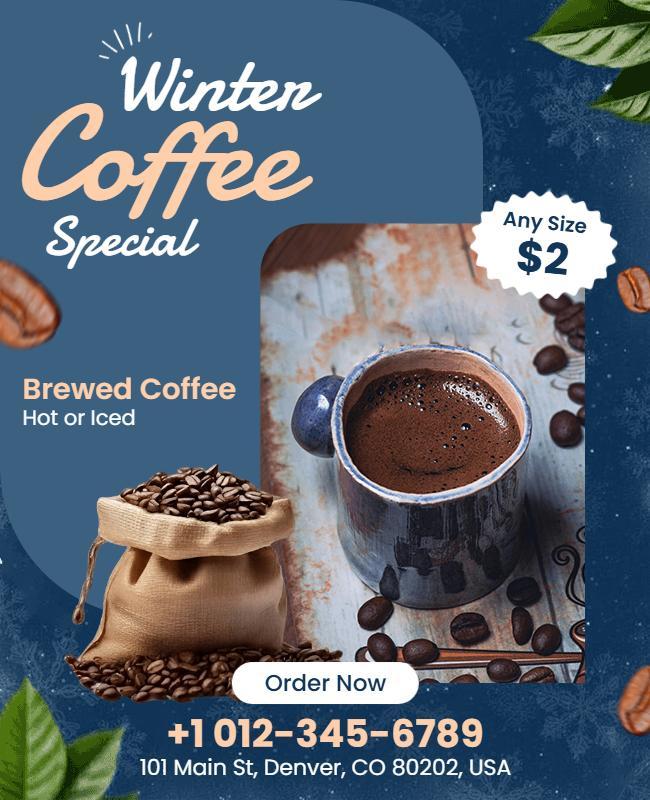 Winter Coffee Special Promotion Flyer Template