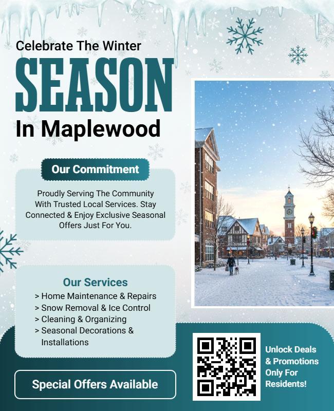 Winter Community Services Promotion Flyer Template