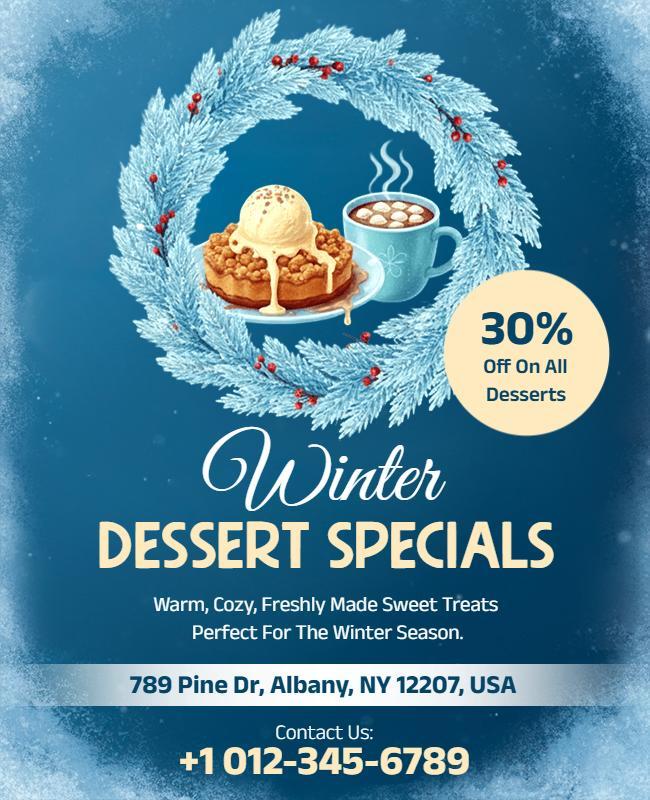 Winter Dessert Specials Promotional Flyer Template