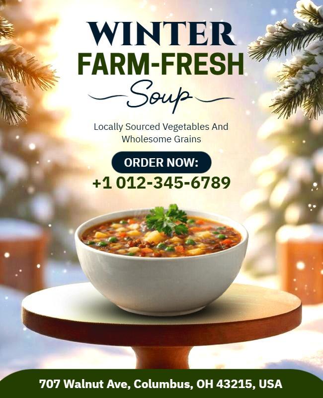 Winter Farm-Fresh Soup Promotional Flyer Template