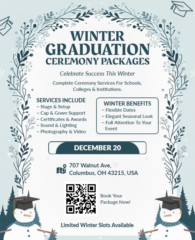 Winter Graduation Ceremony Packages Flyer Template