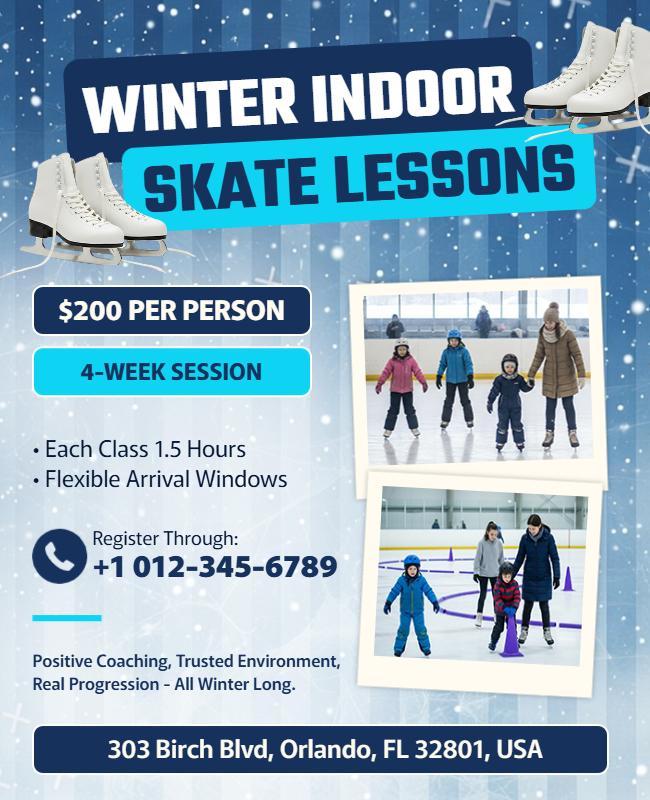 Winter Indoor Skating Lessons Flyer Template