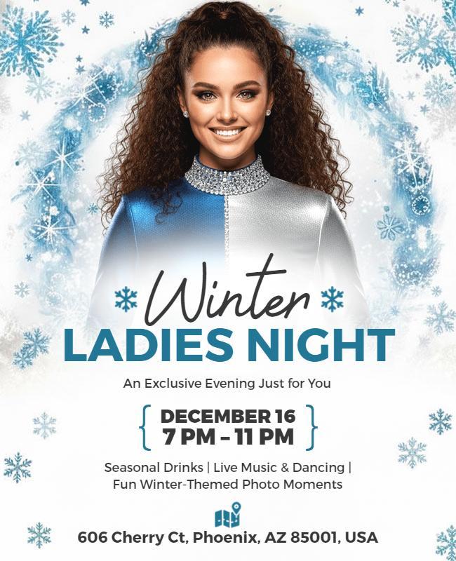 Winter Ladies Night Celebration Flyer Template