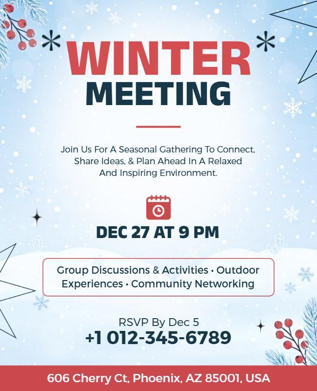 Winter Networking Meeting Event Flyer Template
