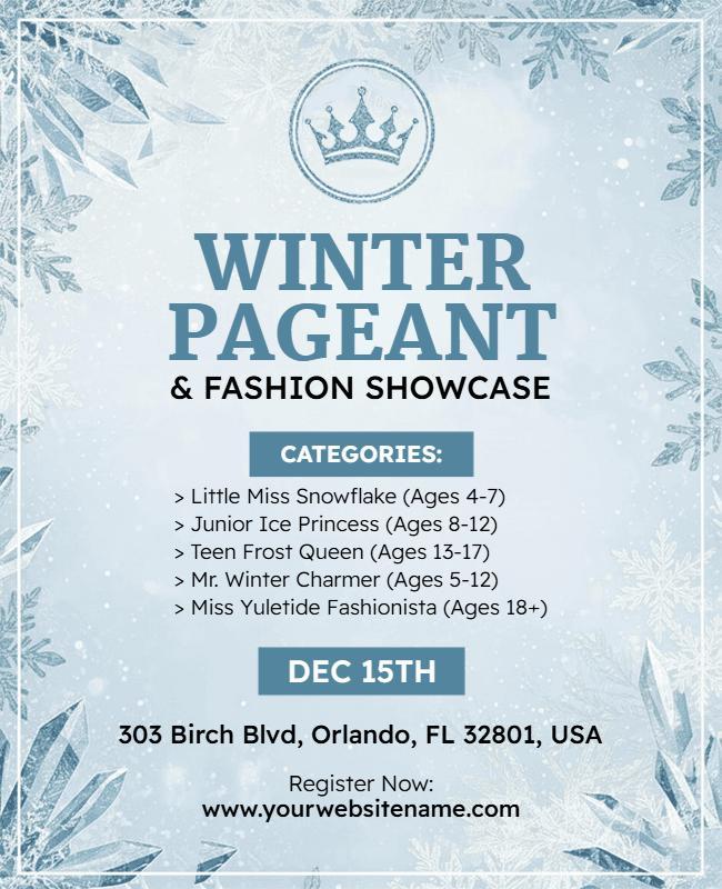 Winter Pageant and Fashion Showcase Flyer Template