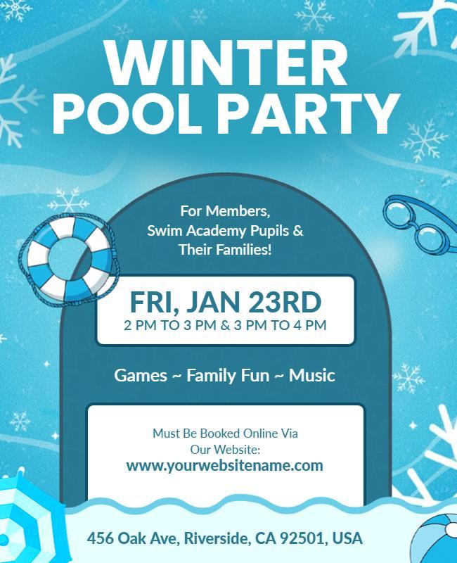Winter Pool Party Event Flyer Template