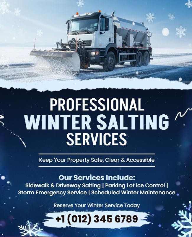 Winter Road Safety Salting Services Flyer Template