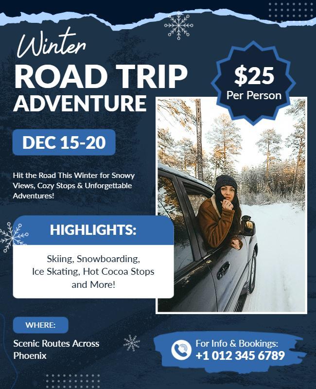 Winter Road Trip Adventure Flyer Template