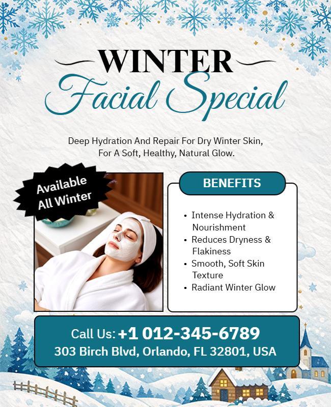Winter Skincare Facial Special Flyer Template