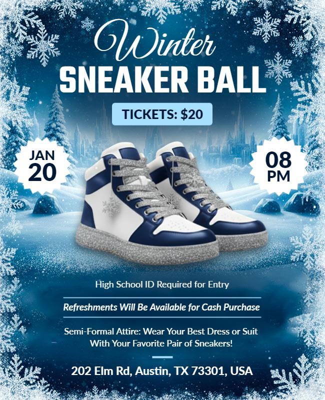 Winter Sneaker Ball Event Flyer Template