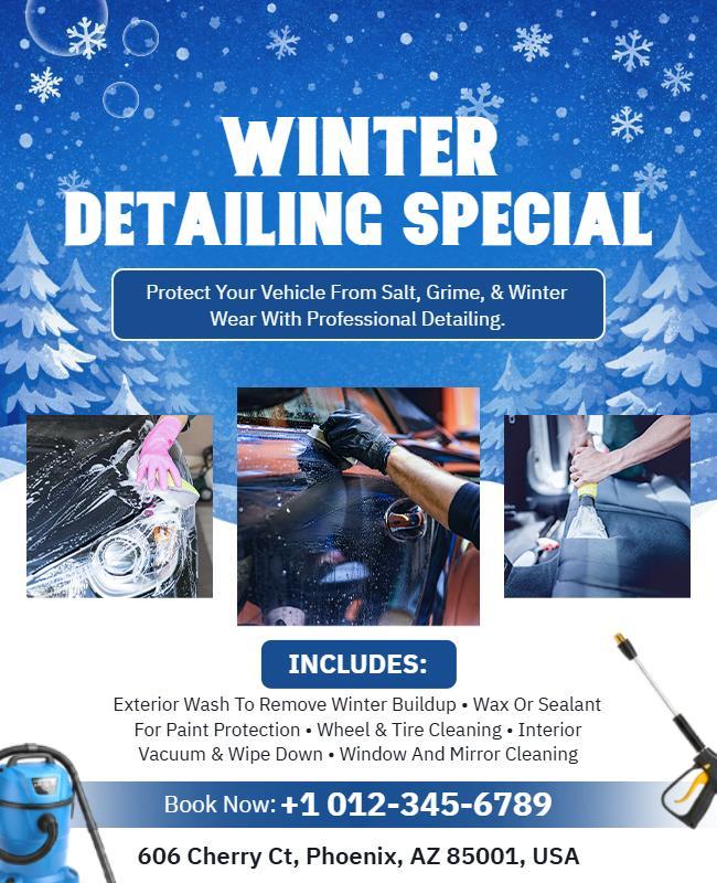 Winter Vehicle Detailing Special Flyer Template