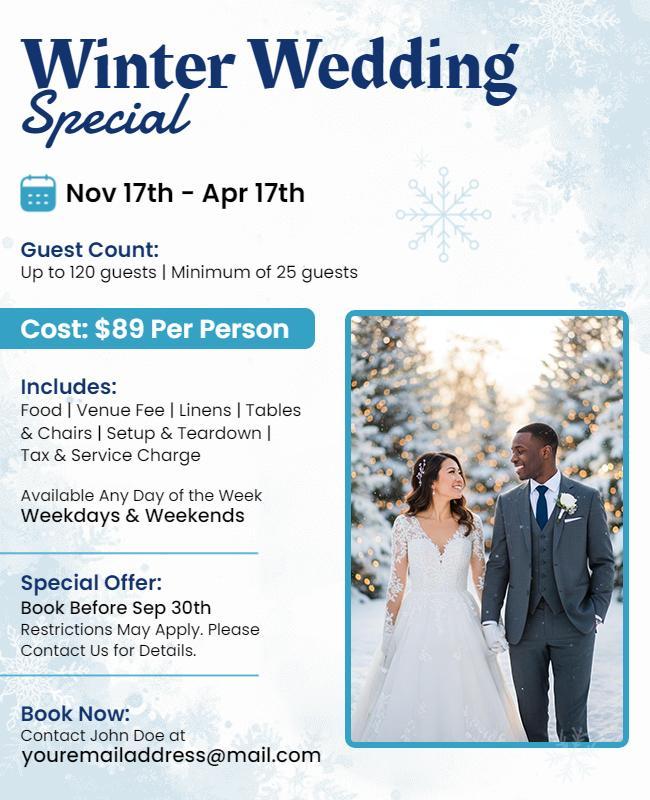 Winter Wedding Promotional Package Flyer Template