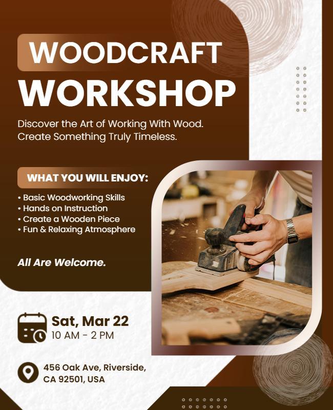 Woodcraft Hands-on Workshop Flyer Template