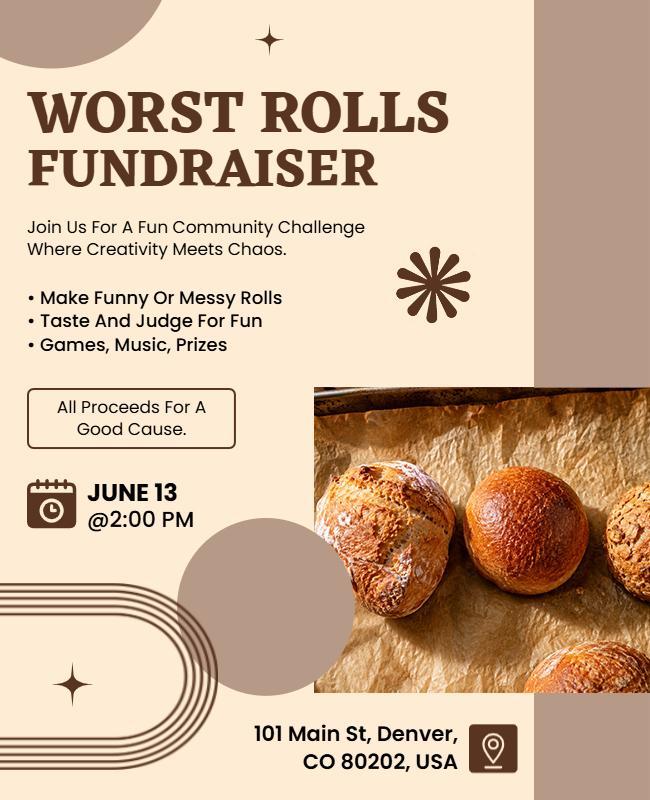 Worst Rolls Fundraiser Event Flyer Template