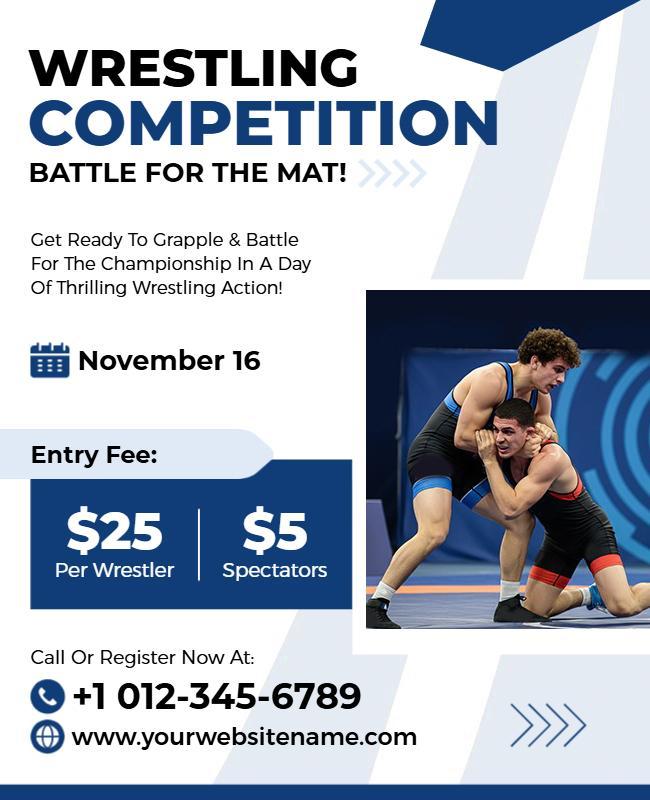 Wrestling Competition Event Flyer Template