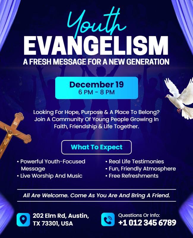 Youth Evangelism Community Gathering Flyer Template