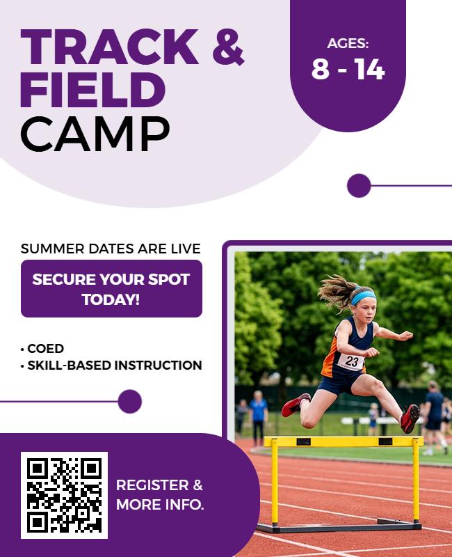 Youth Track and Field Camp Promotion Flyer Template