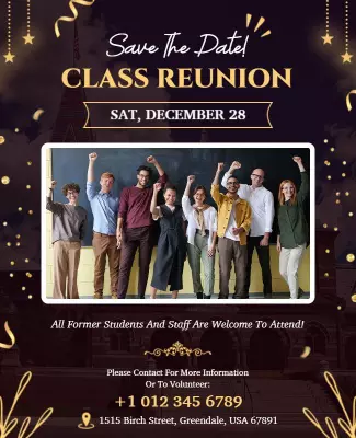 Class Reunion Flyer Templates | Free & Editable Designs