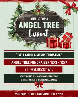 Editable Angel Tree Flyer Templates for Christmas Programs