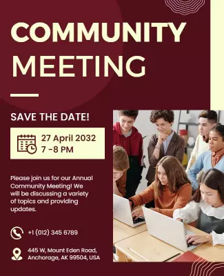Printable Community Meeting Flyer Templates for Town Hall & AGM