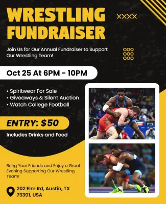 Editable Wrestling Flyer Templates for Competition & Pro Matches