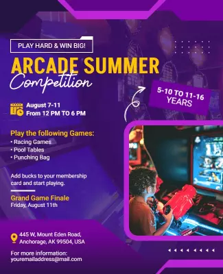 Customizable Arcade Flyer Templates for Parties & Game Nights