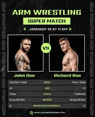 Editable Wrestling Flyer Templates for Competition & Pro Matches