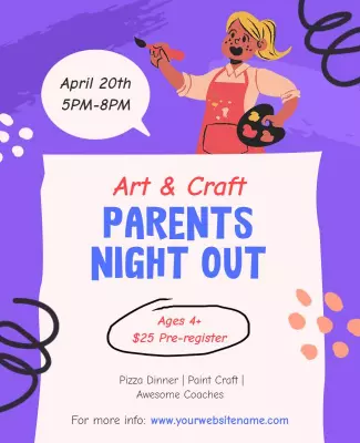 Parents Night Out Flyer Templates - Easy to Customize & Download
