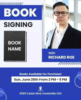 Book Signing Flyer Templates - Free to Edit & Print Online