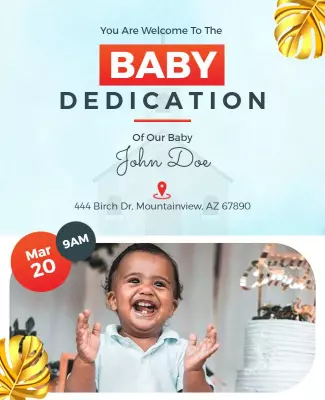 Printable Child Dedication Flyer Templates for Ceremonies & Events