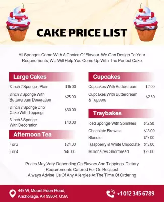 Cake Flyer Templates for Bakery Shops and Home Bakers