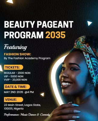 Editable Beauty Pageant Flyer Templates for Events & Auditions