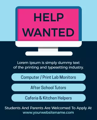 Help Wanted Poster Templates - Edit, Download & Print Online