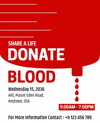 Blood Donation Poster Templates | Free to Edit, Download & Print