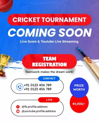 Cricket Poster Templates | Editable, Printable & Trending Designs