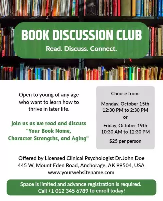 Book Club Flyer Templates for Reading Groups